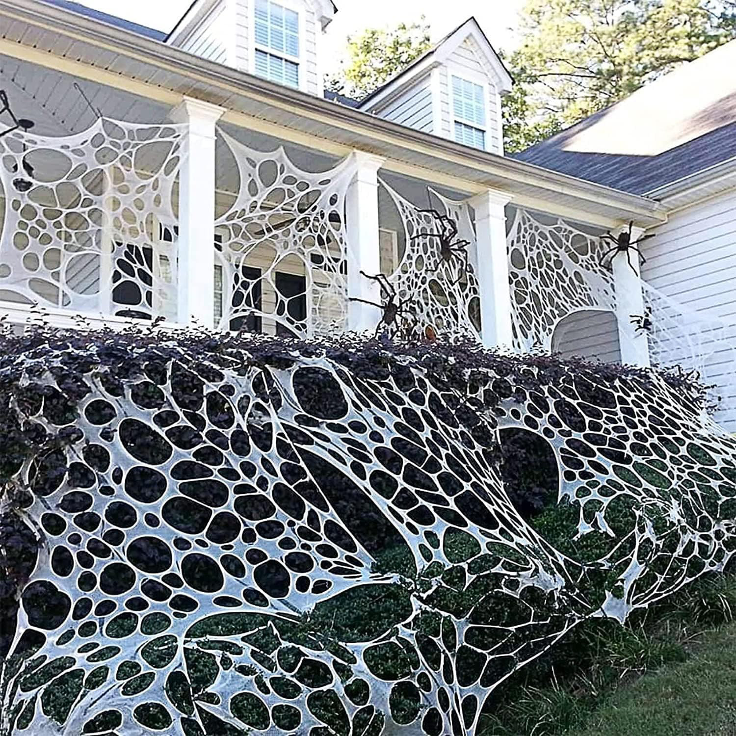 The Holiday Aisle® Outdoor Stretchy Spider Web Halloween Decoration ...