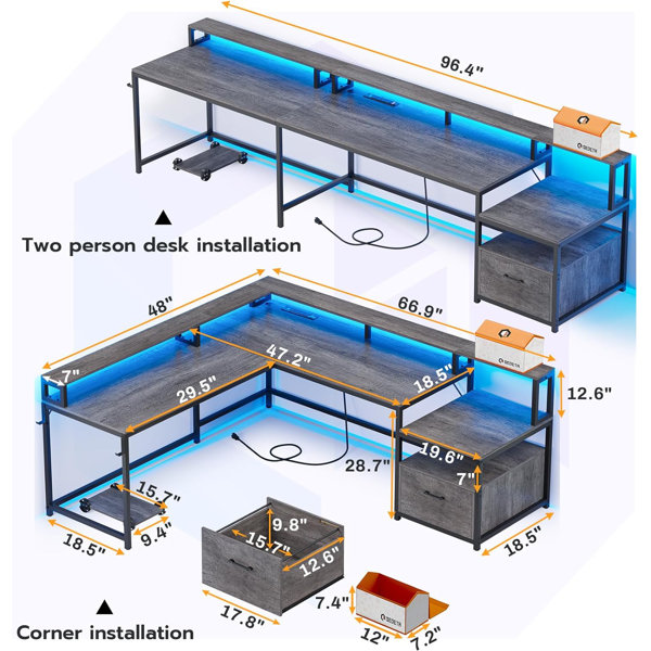 Latitude Run® L-Shaped Computer Desk & Reviews | Wayfair