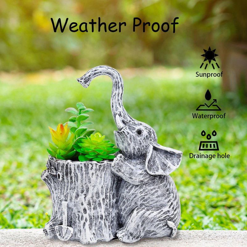 Dakota Fields Elephant Planters For Plant Lovers Cute Outdoor Plant ...