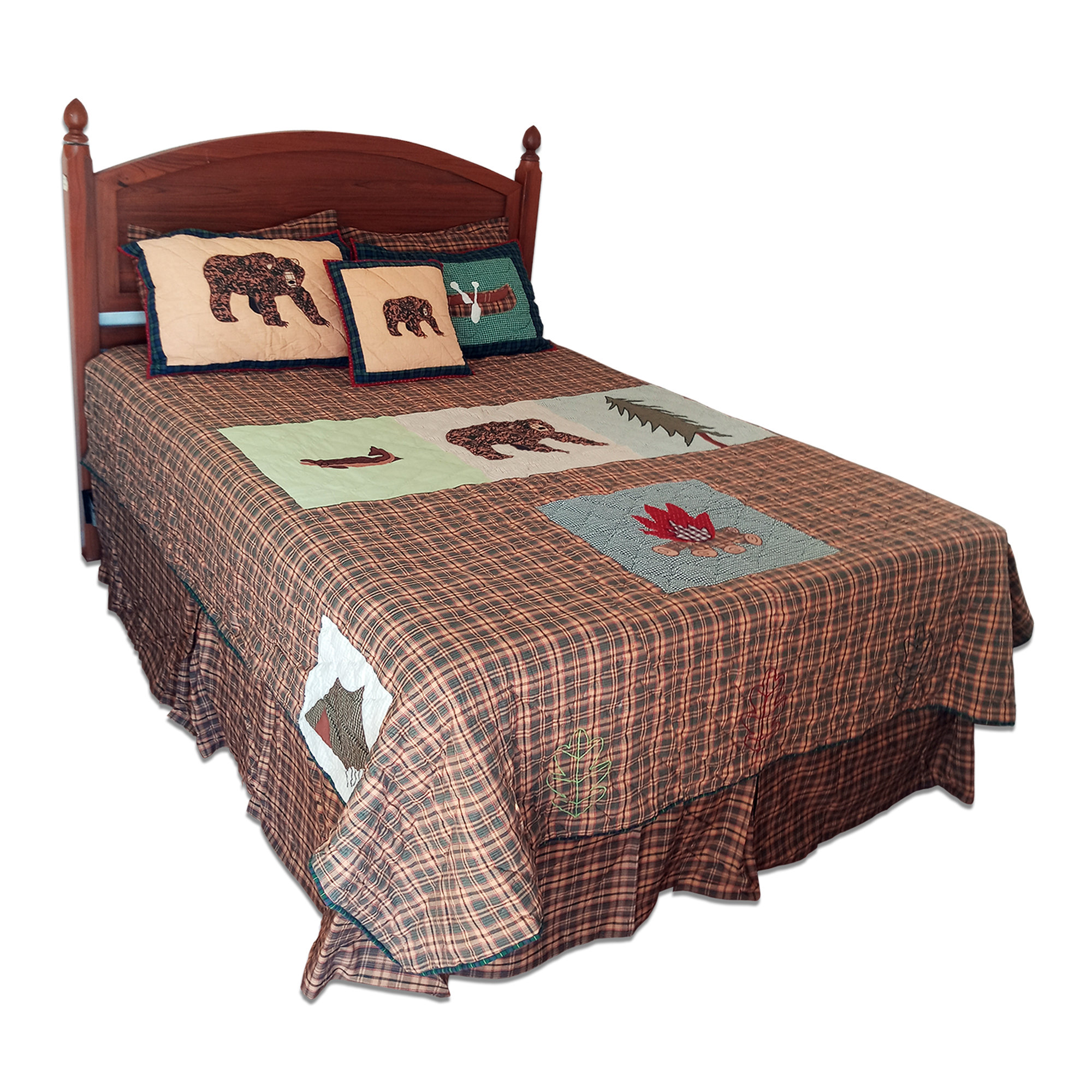 Patch Magic Brown Standard Cotton Reversible 3 Piece Quilt Set | Wayfair