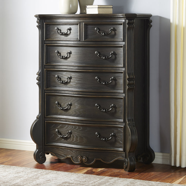 Lark Manor Aniah 5 - Drawer Dresser with Mirror & Reviews | Wayfair