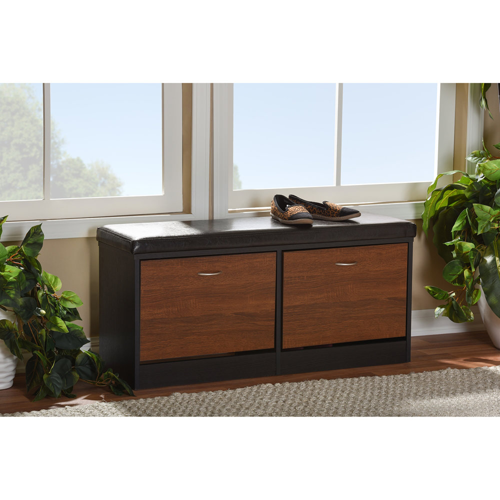 Latitude Run® Kathir Modern Entryway Storage Bench Shoe Rack Cabinet ...