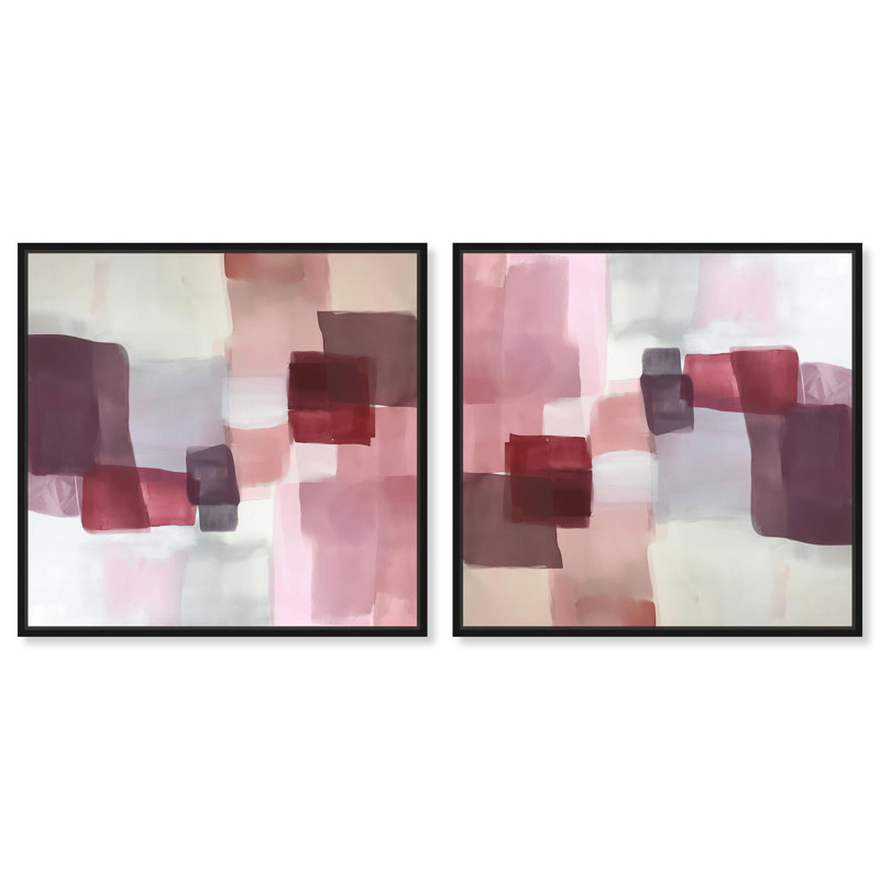 Art Remedy Ruby Patterns in White Set Canvas Saturaded Colors Art by ...