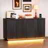 HNEBC Modern Led Sideboard Buffet Cabinet With Wireless Charging ...