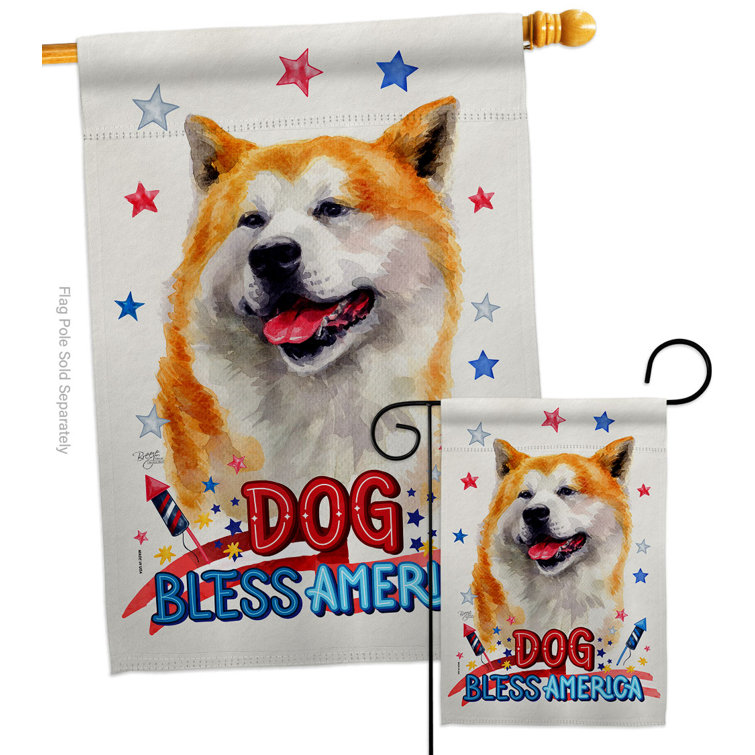 Breeze Decor Patriotic Akita Flags Set Dog Animals 28 X40 Inches Double ...