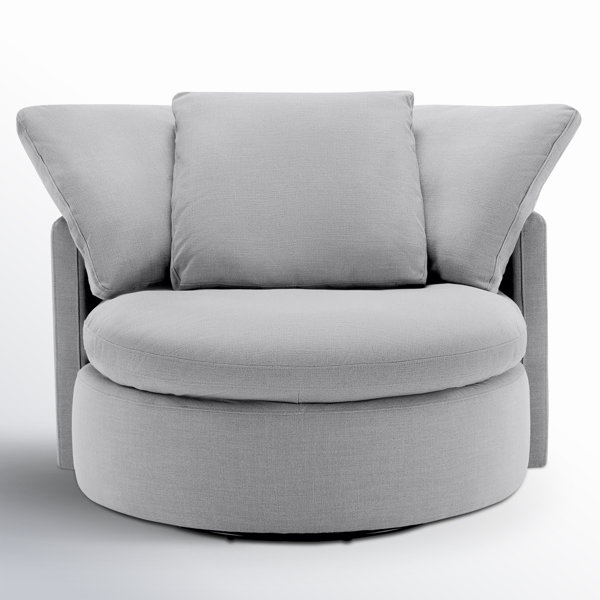 Lark Manor Bertice 46" Wide Upholstered Swivel Chair and a Half with ...