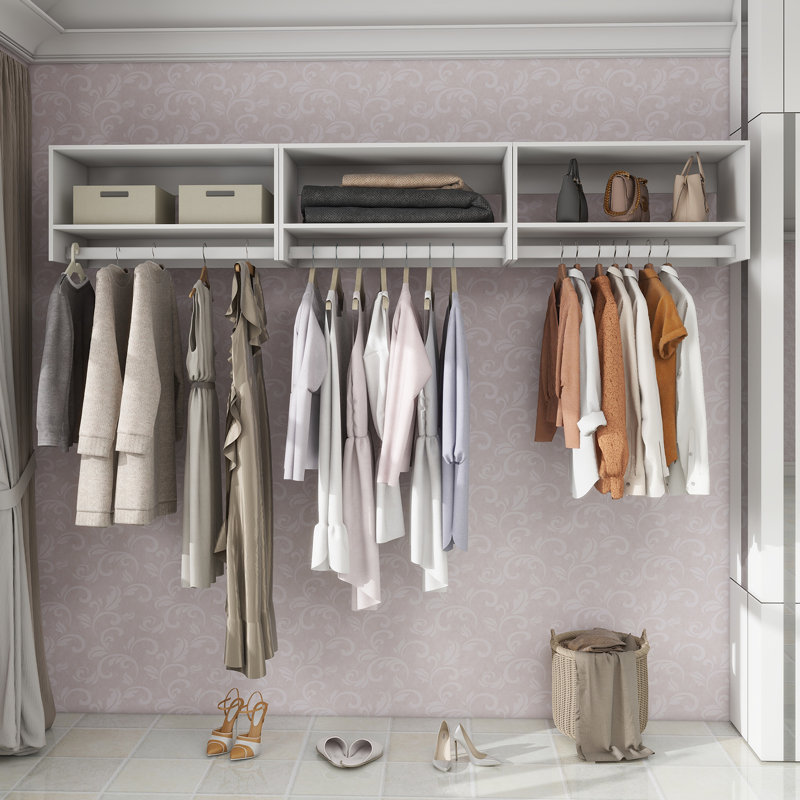 Latitude Run® White Closet Organizer System with 3 Modular Units | Wayfair