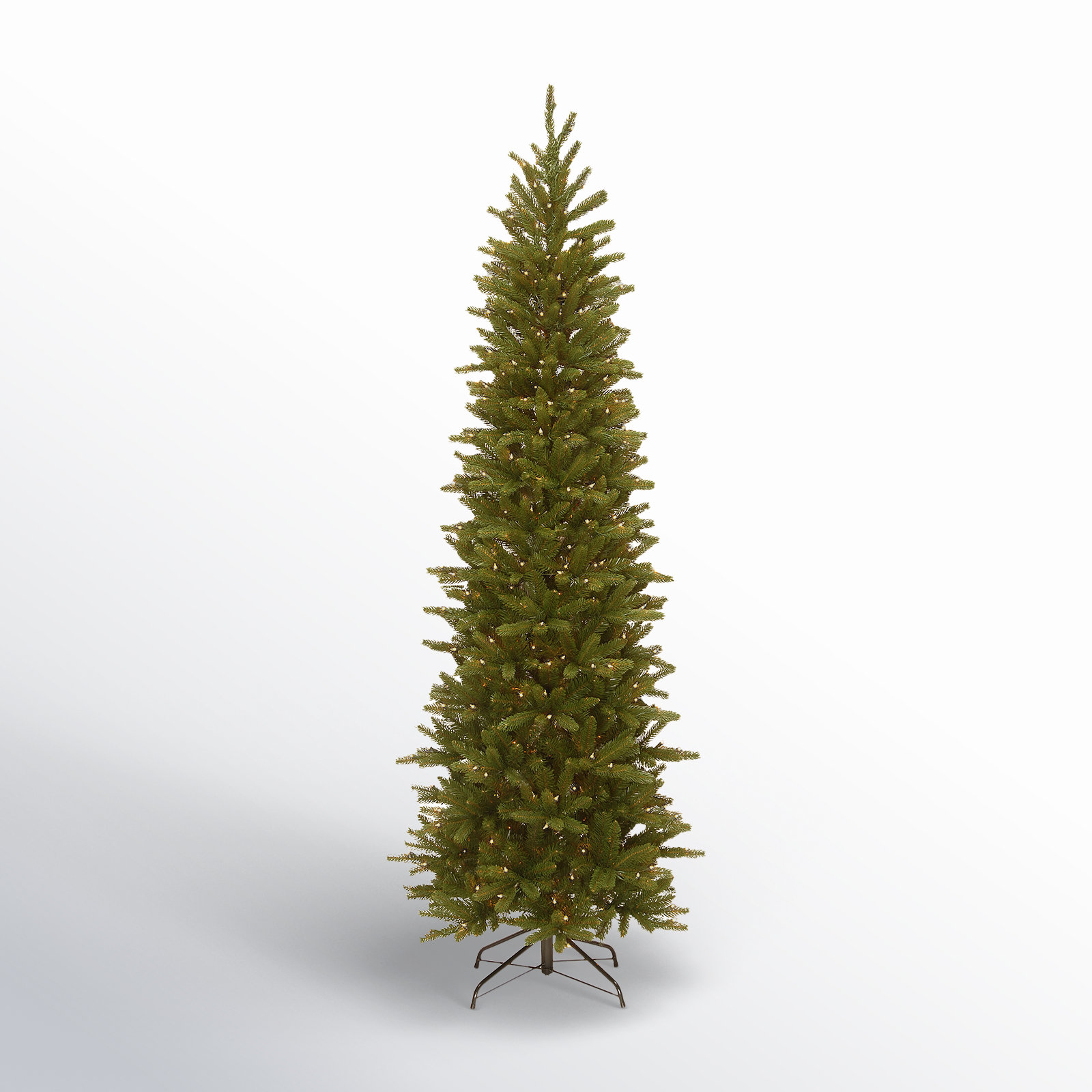 The Holiday Aisle® Grande Fir Pencil Slim Tree with Clear Lights ...