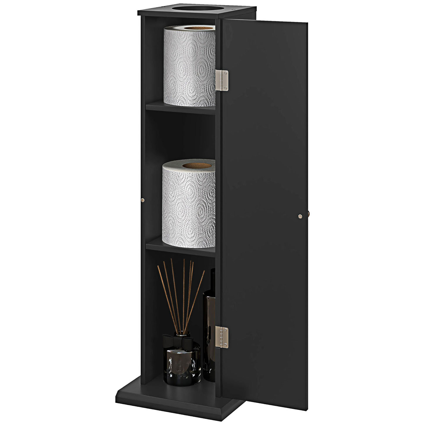 Ebern Designs Toilet Paper Cabinet, Small Bathroom Corner Floor Cabinet ...
