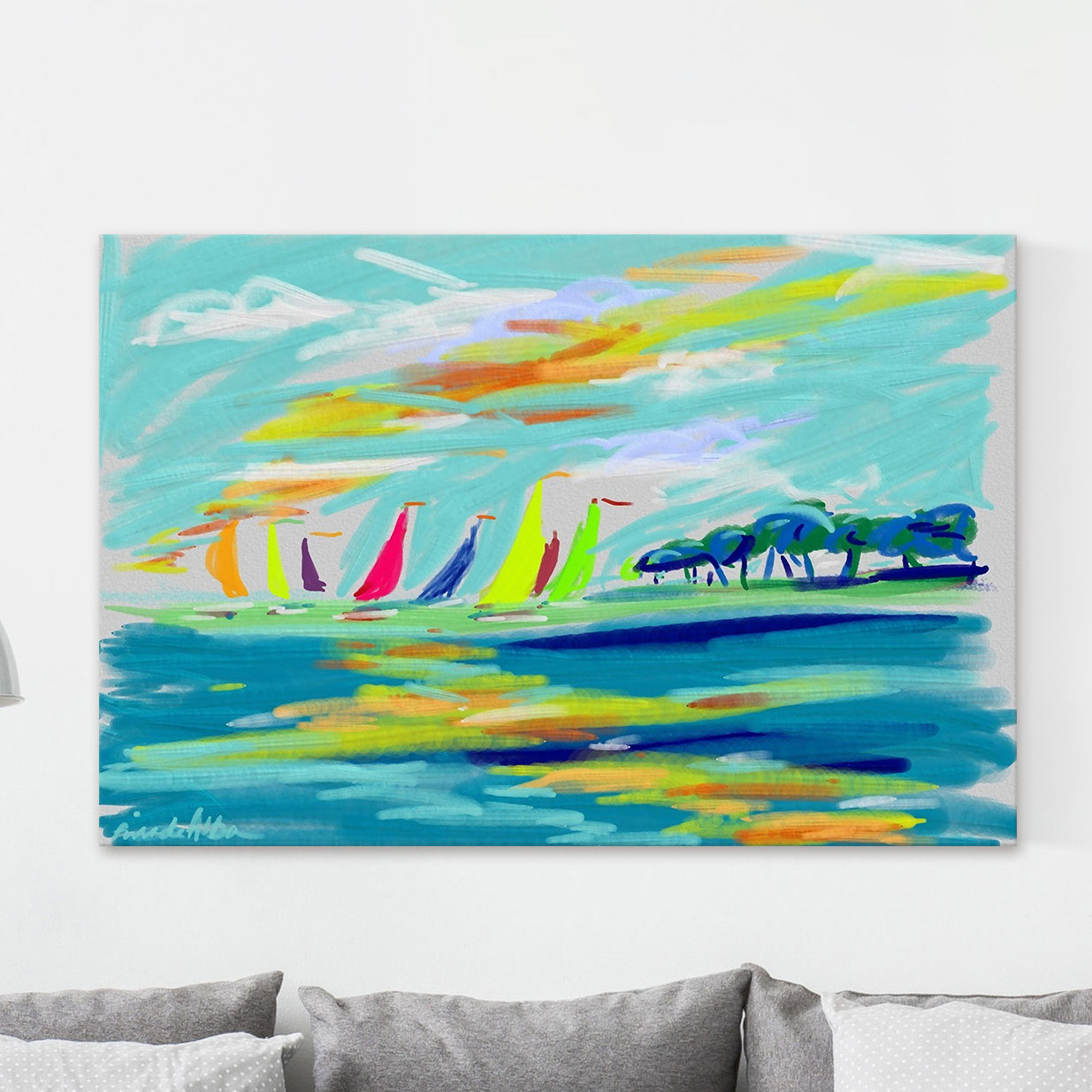 Marmont Hill 'Cap D Antibes' by Arthur Pina Painting Print on Wrapped ...