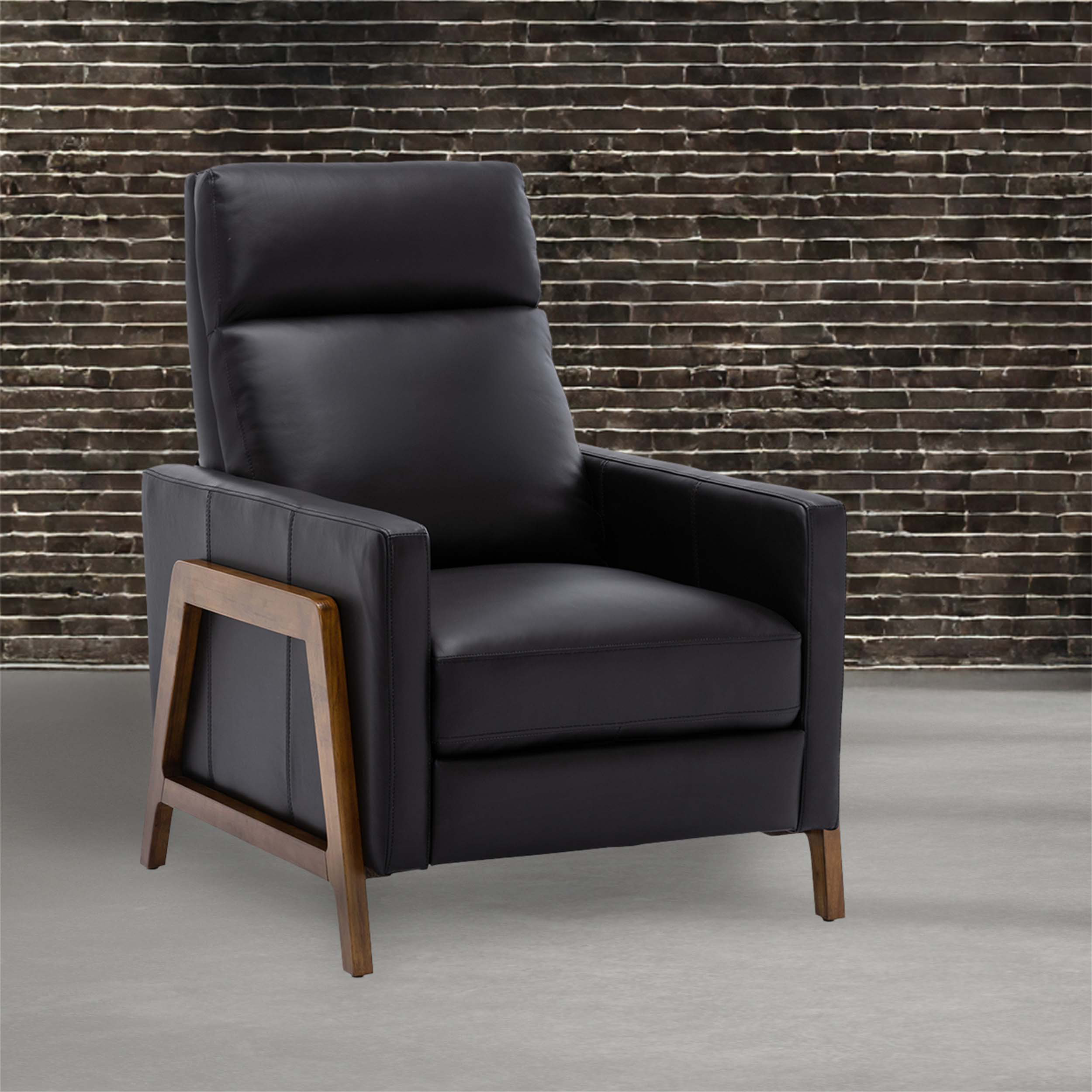 Corrigan Studio® Mid-Century Modern Wood Frame Recliner With Chestnut ...