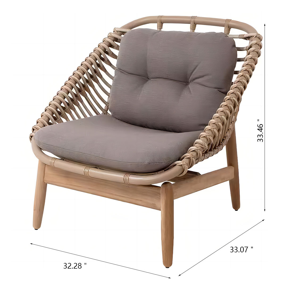 Recon Furniture Outdoor Teak Patio Chair with Cushions | Wayfair