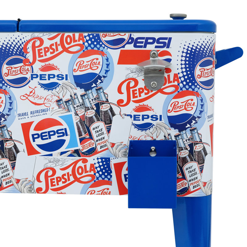 Permasteel Pepsi 80-Quart Classic Outdoor Patio Cooler on Wheels ...