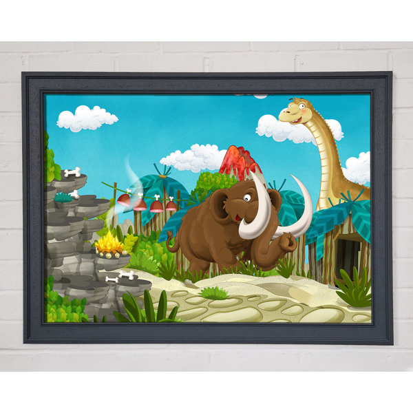 Happy Larry Mammoth and Dinosaur - Single Picture Frame Art Prints ...