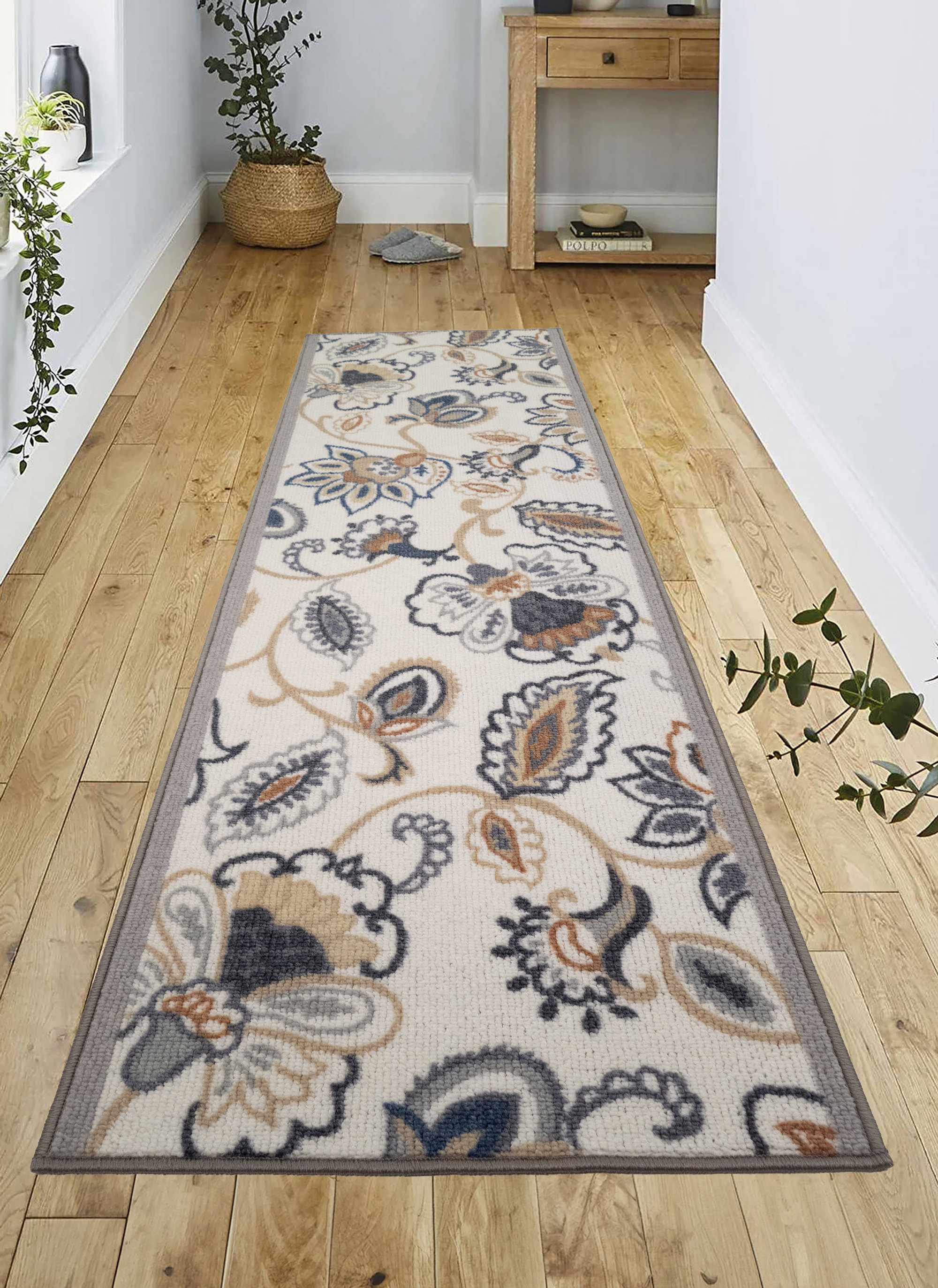 Red Barrel Studio Custom Size Runner Rug Berber Style Floral Low Pile ...