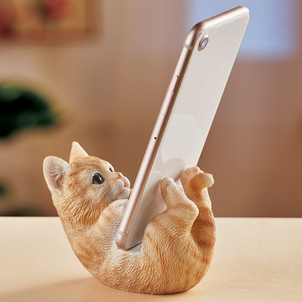 Winston Brands Hand Painted Tabby Kitty Cat Tabletop Upright Phone ...