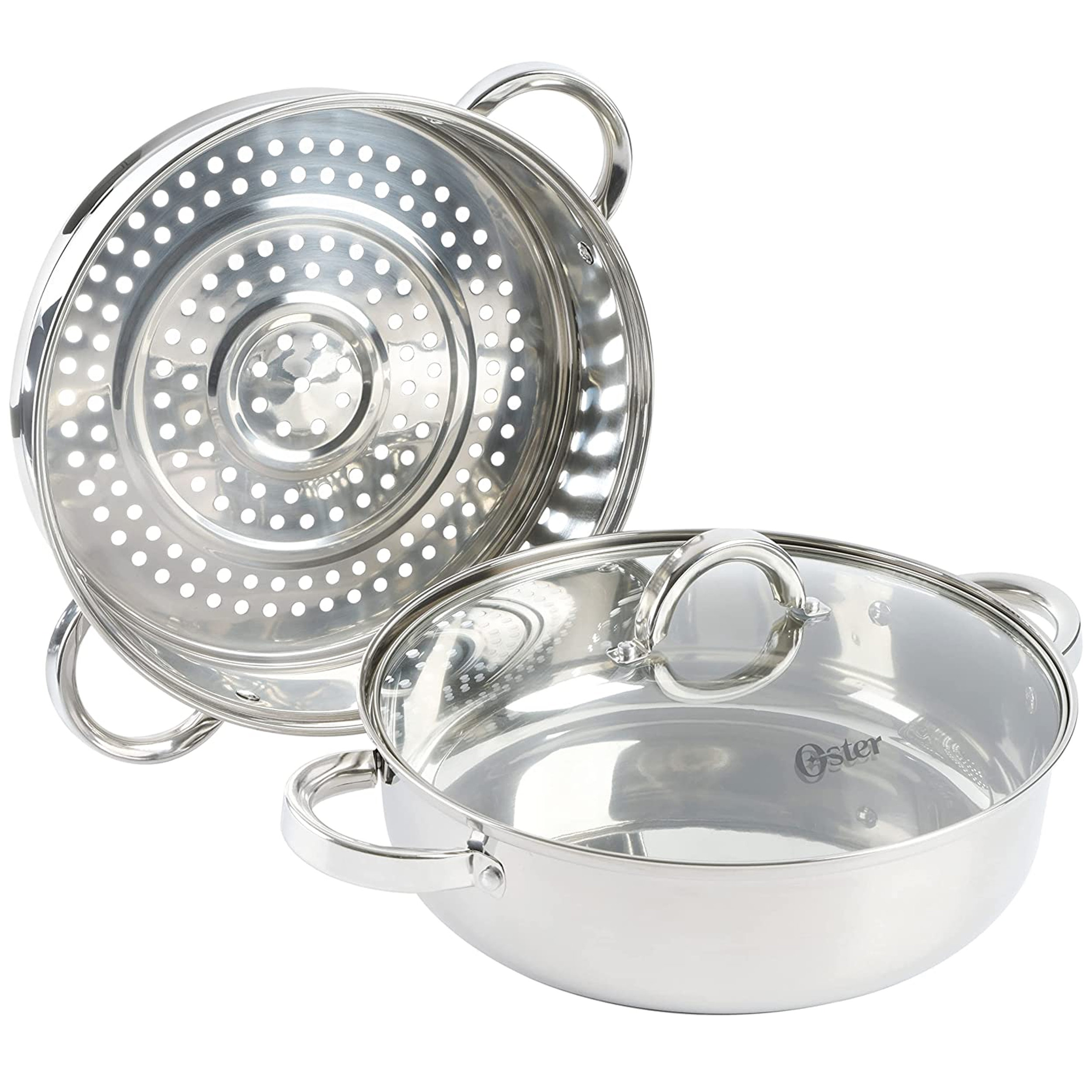 Oster Sangerfield 3 Piece 11 Inch Stainless Steel Everyday Pan With ...