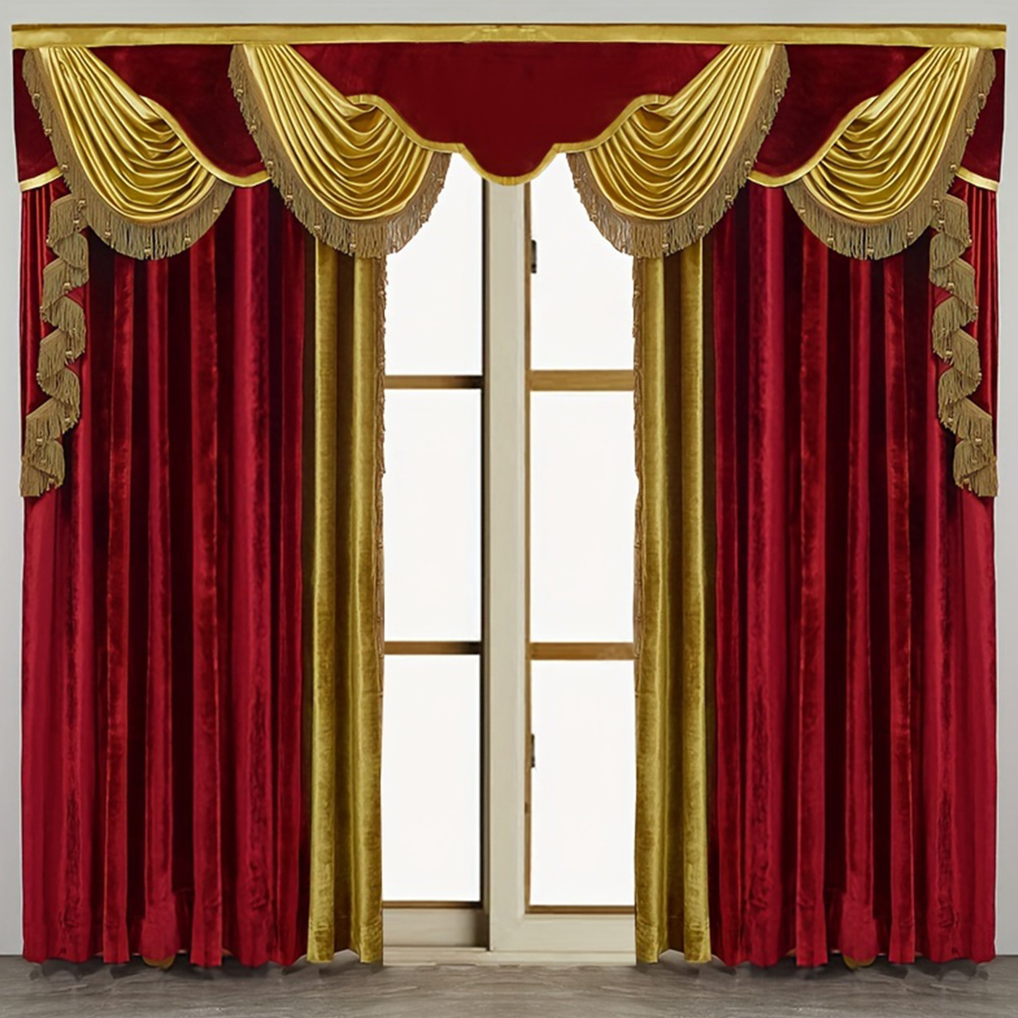 Rosdorf Park American Thick Velvet Red High-end Curtain Fabric Finished ...