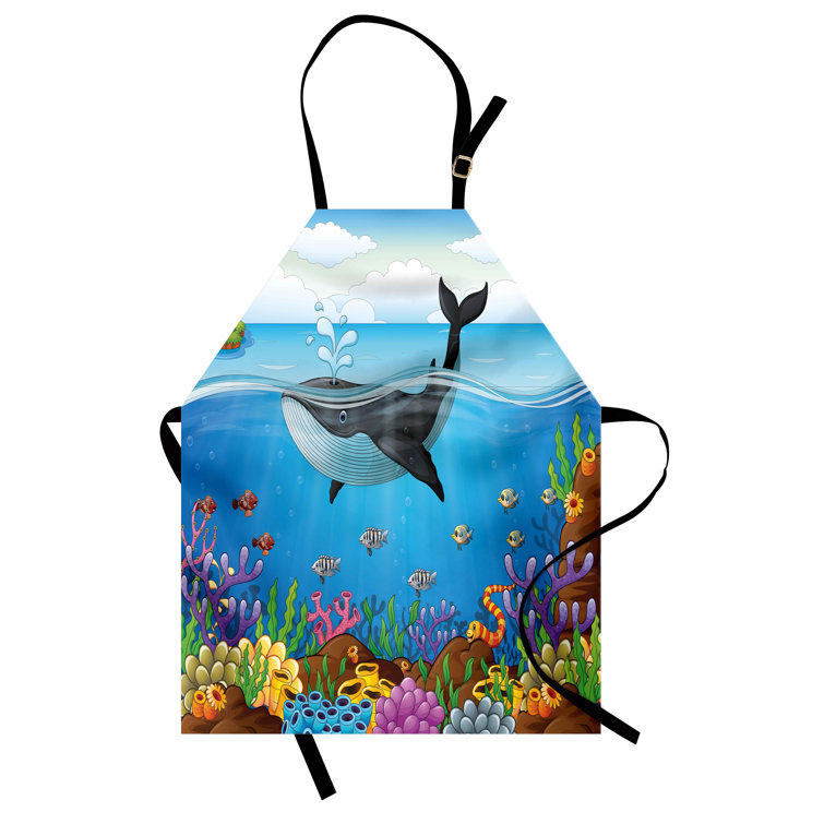 Bless international East Urban Home Animal Apron Unisex, Whale in Ocean ...