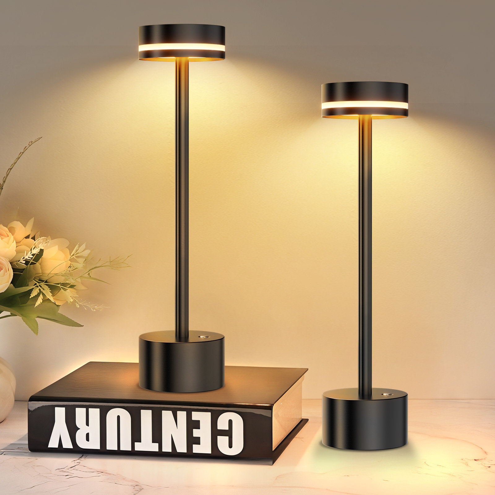 Wrought Studio Metal USB Rechargeable Table Lamp Modern Table Lamp Set ...