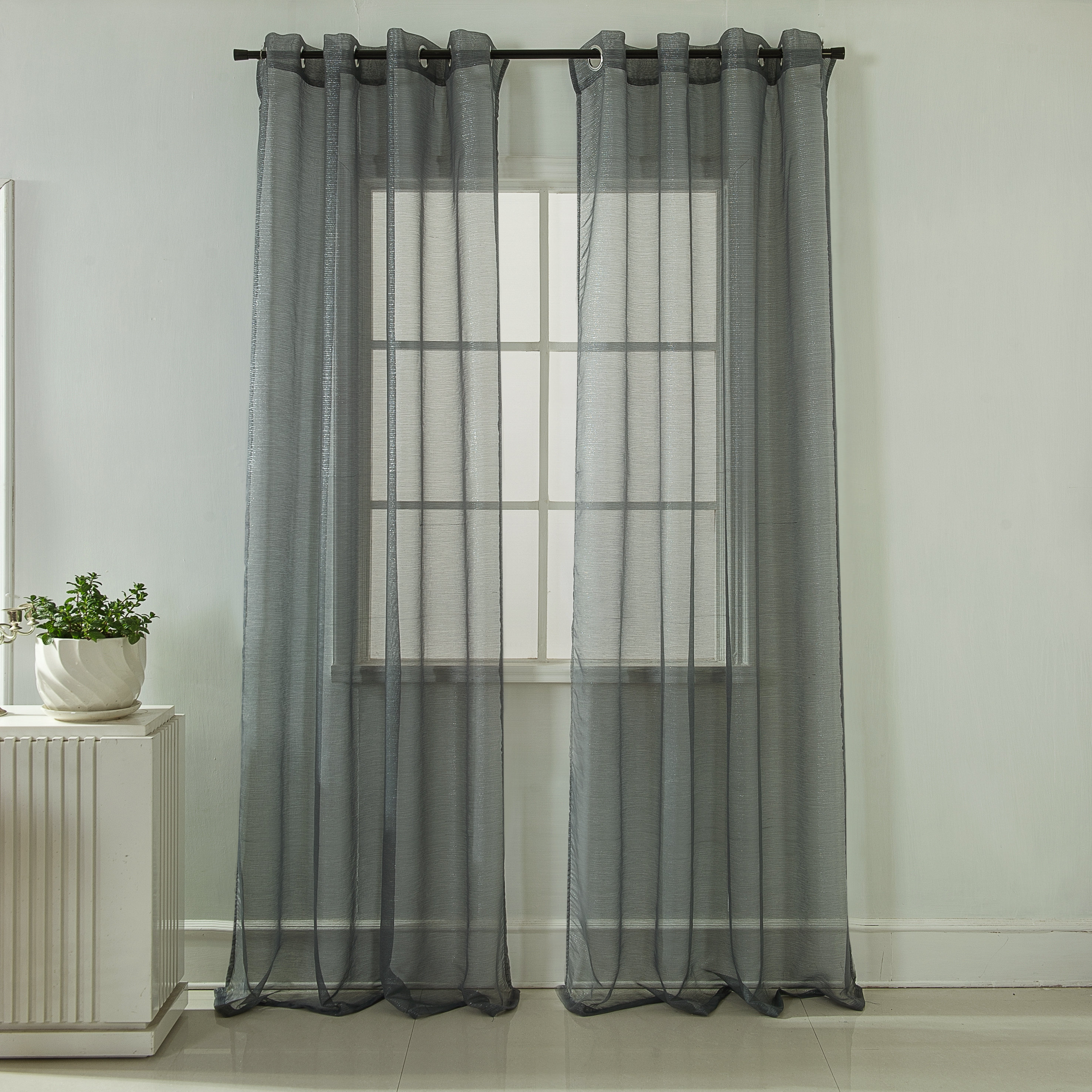 Eider & Ivory™ Agathla Sheer Grommet Single Window Curtain Panel ...