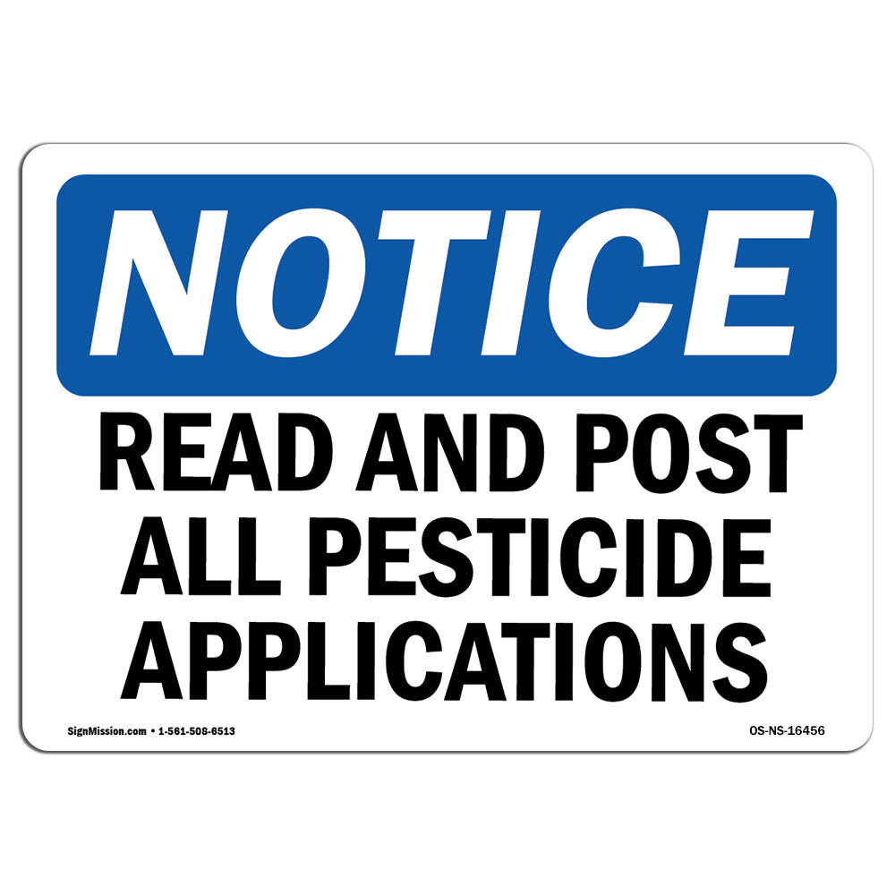 SignMission Record And Post All Pesticide Applications Aluminum Sign 12 ...