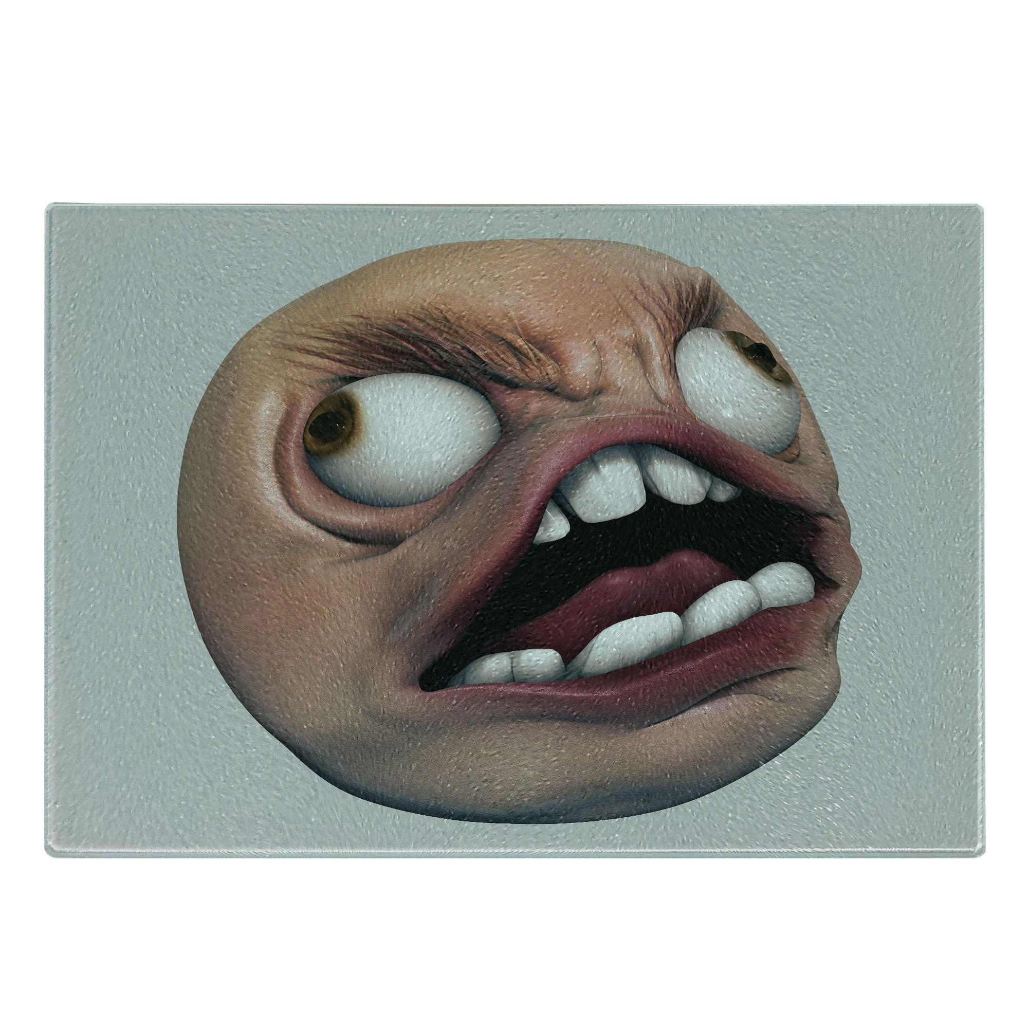 Ambesonne Humor Tempered Glass Cutting Board Angry Rage Meme Guy Fun ...