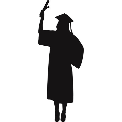 Wet Paint Printing SP13103 Female Graduate Diploma Silhouette Cardboard ...