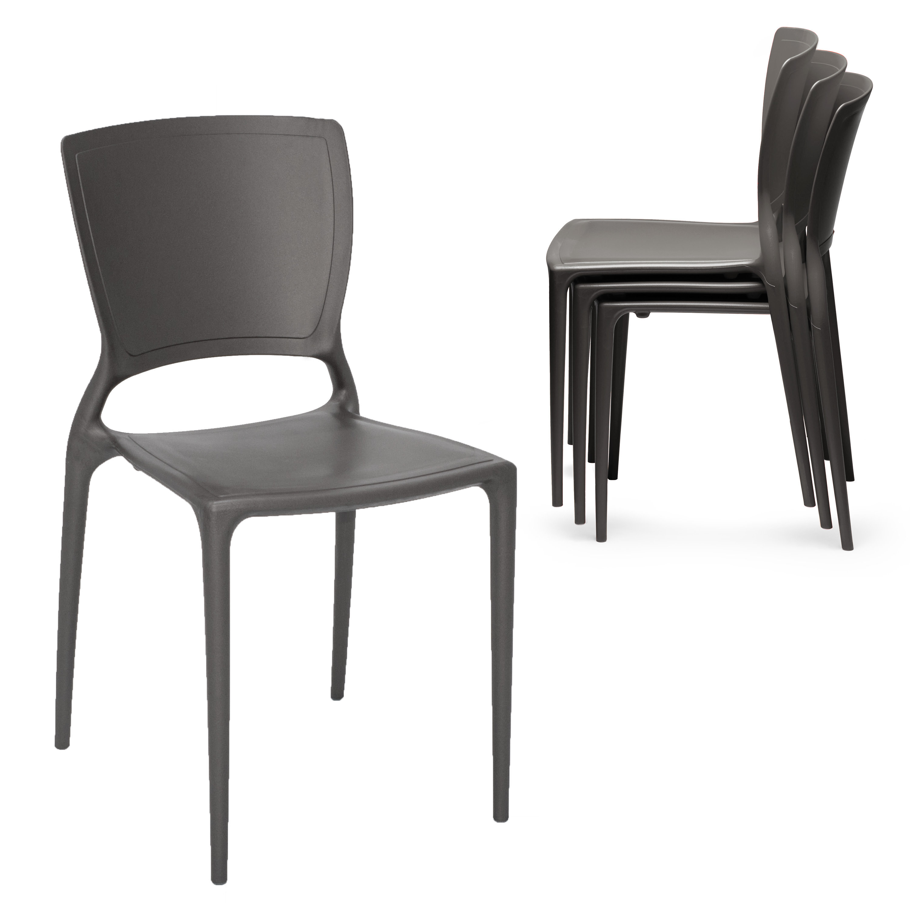 Tramontina Sofia Stackable Dining Chairs with Closed Back – Sleek and ...