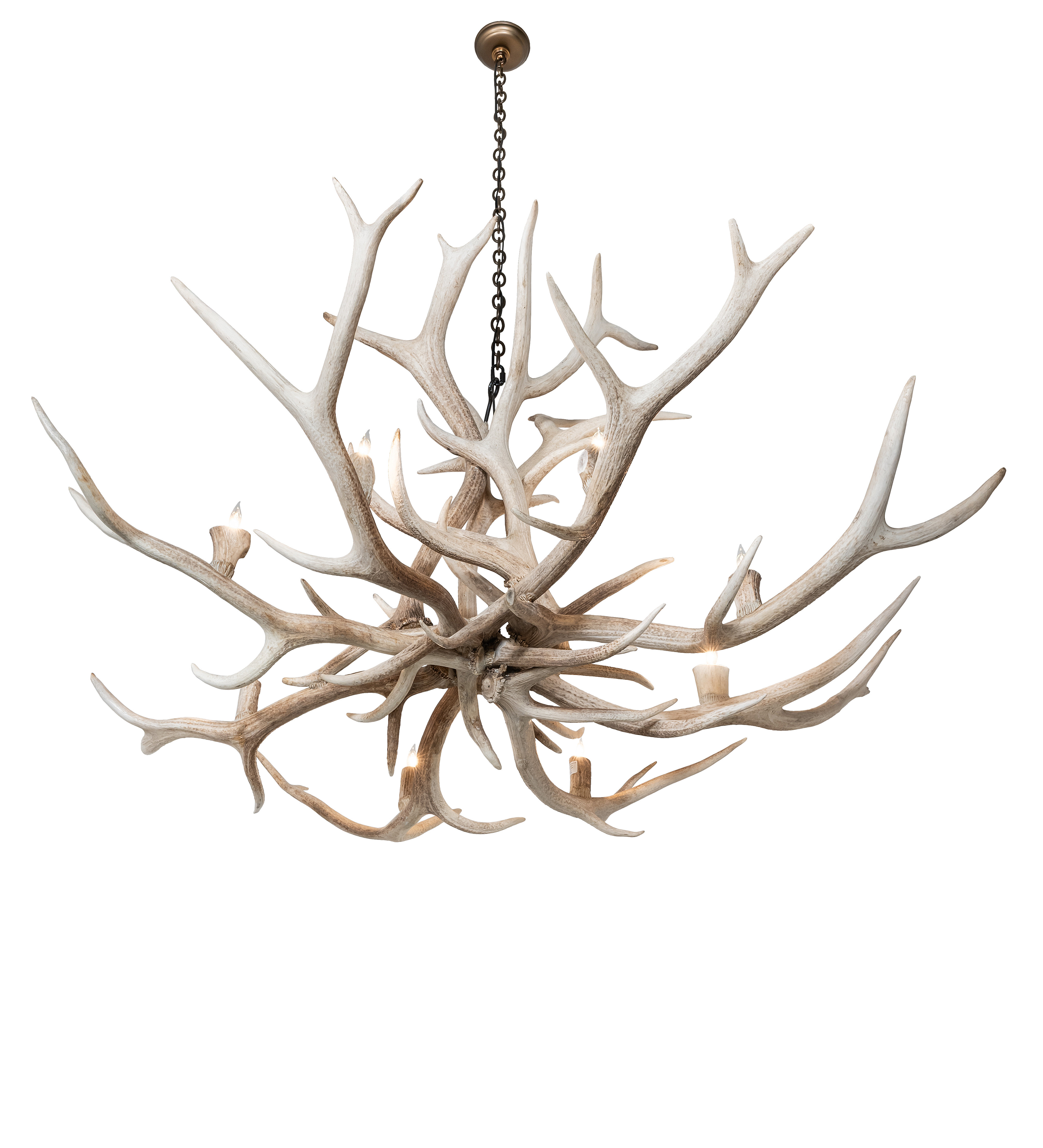 Loon Peak® 66" Wide Antlers Elk 8 Light Chandelier | Wayfair