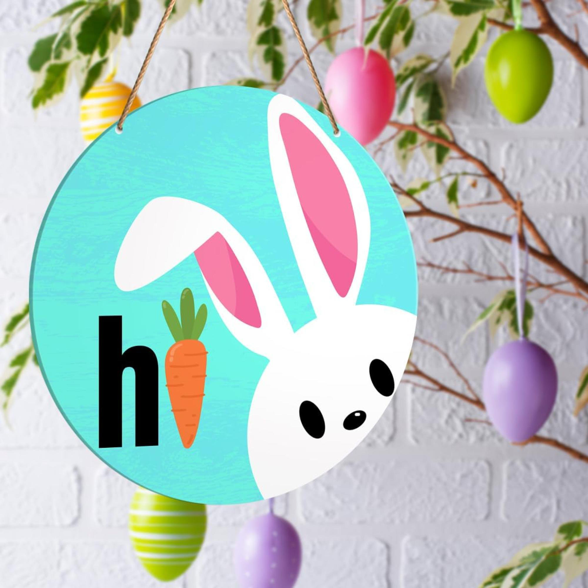 The Holiday Aisle® Easter Wooden Front Door Sign, Easter Welcome ...
