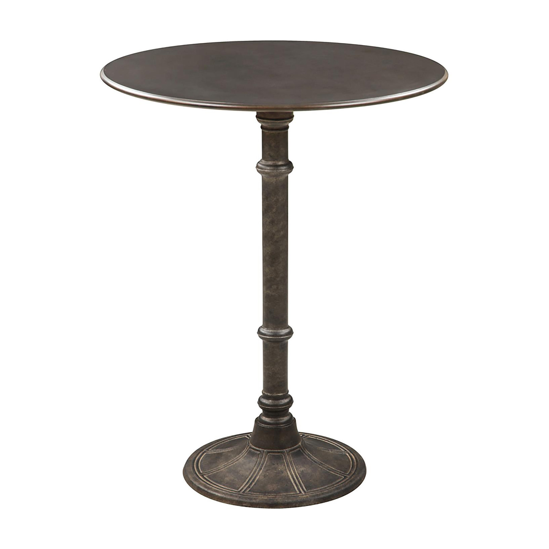 Williston Forge Round Bar Table Dark Russet and Antique Bronze ...