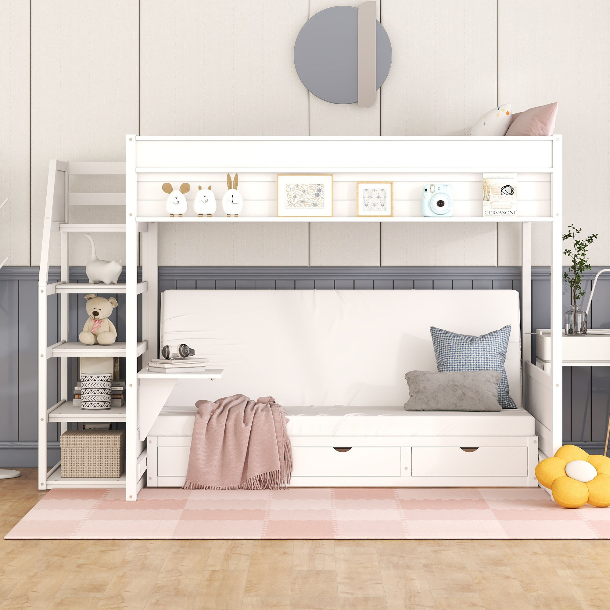 Harriet Bee Jeptha Kids Full Over Full Bunk Bed with Drawers | Wayfair