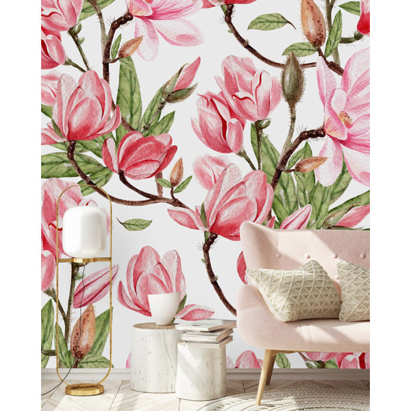 Red Barrel Studio® Keiandre Peel & Stick Floral Wallpaper - Wayfair Canada