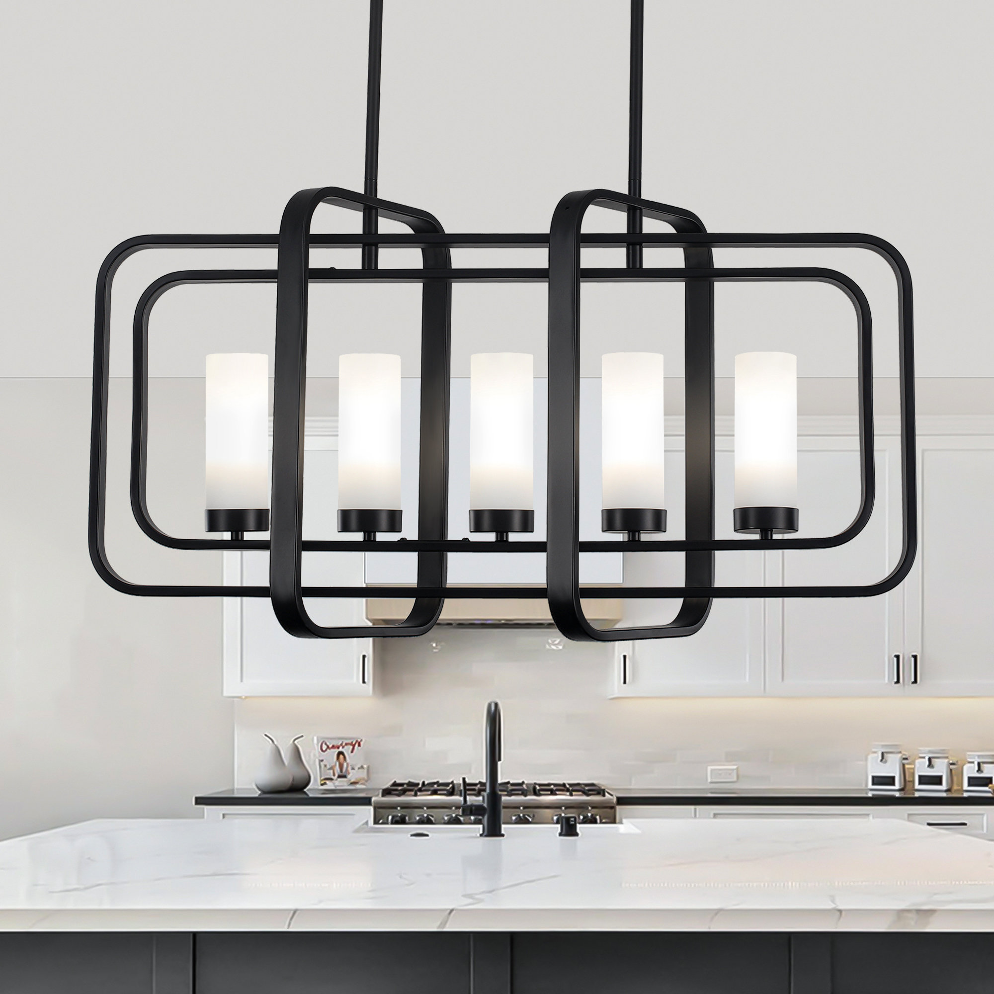 Gracie Oaks Sau 5 - Light Modern Farmhouse Rectangle Kitchen Island ...