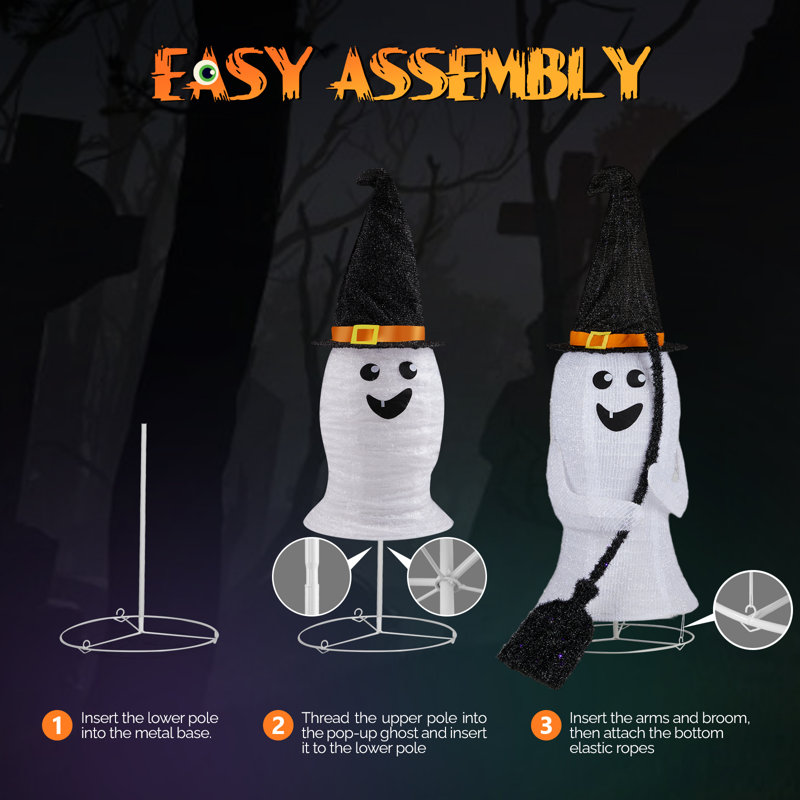 The Holiday Aisle® 4Ft Halloween Collapsible Ghost Decorations ...