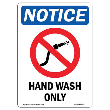SignMission Hand Wash Only Sign | Wayfair
