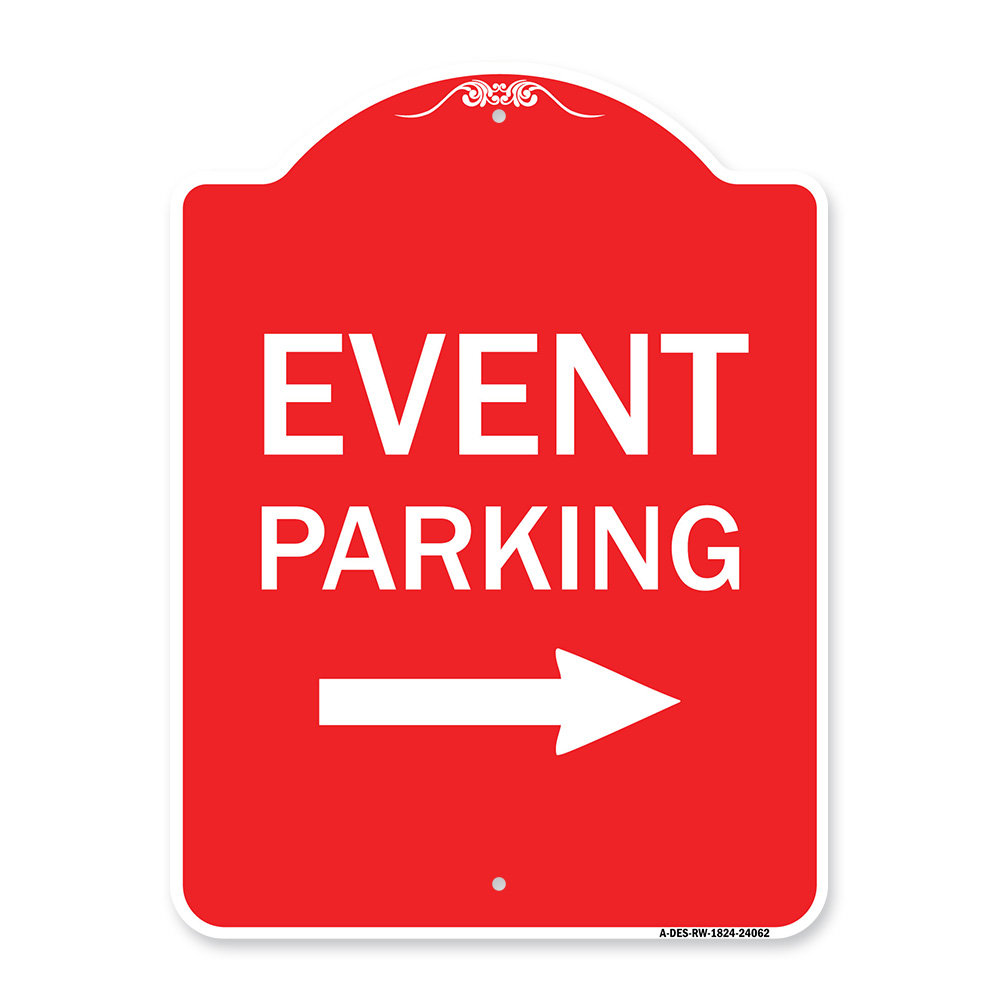 Signmission Designer Series Sign - Event Parking With Left Right Arrow ...