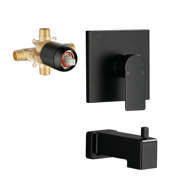 SHAMANDA Shower Valve Trim Kit With Tub Spout Wall-mounted Tub Shower ...