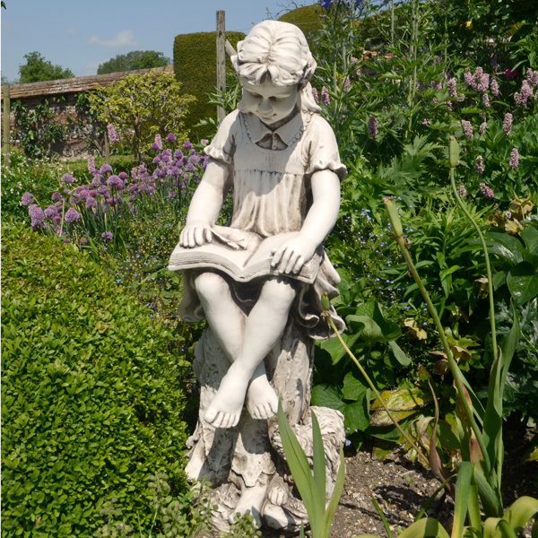 Dakota Fields MARY Reading Girl 89cm Antique Stone Effect & Reviews ...