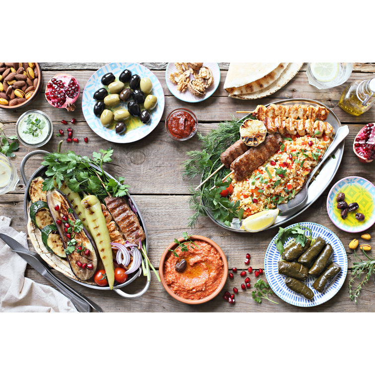 17 Stories Middle Eastern Dinner Table - Wrapped Canvas Photograph ...