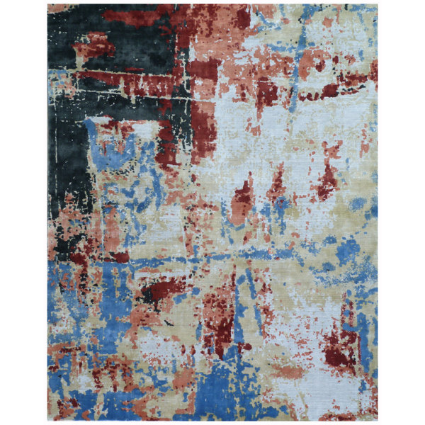 Exquisite Rugs Reflections Hand Loomed Abstract Area Rug in Black ...