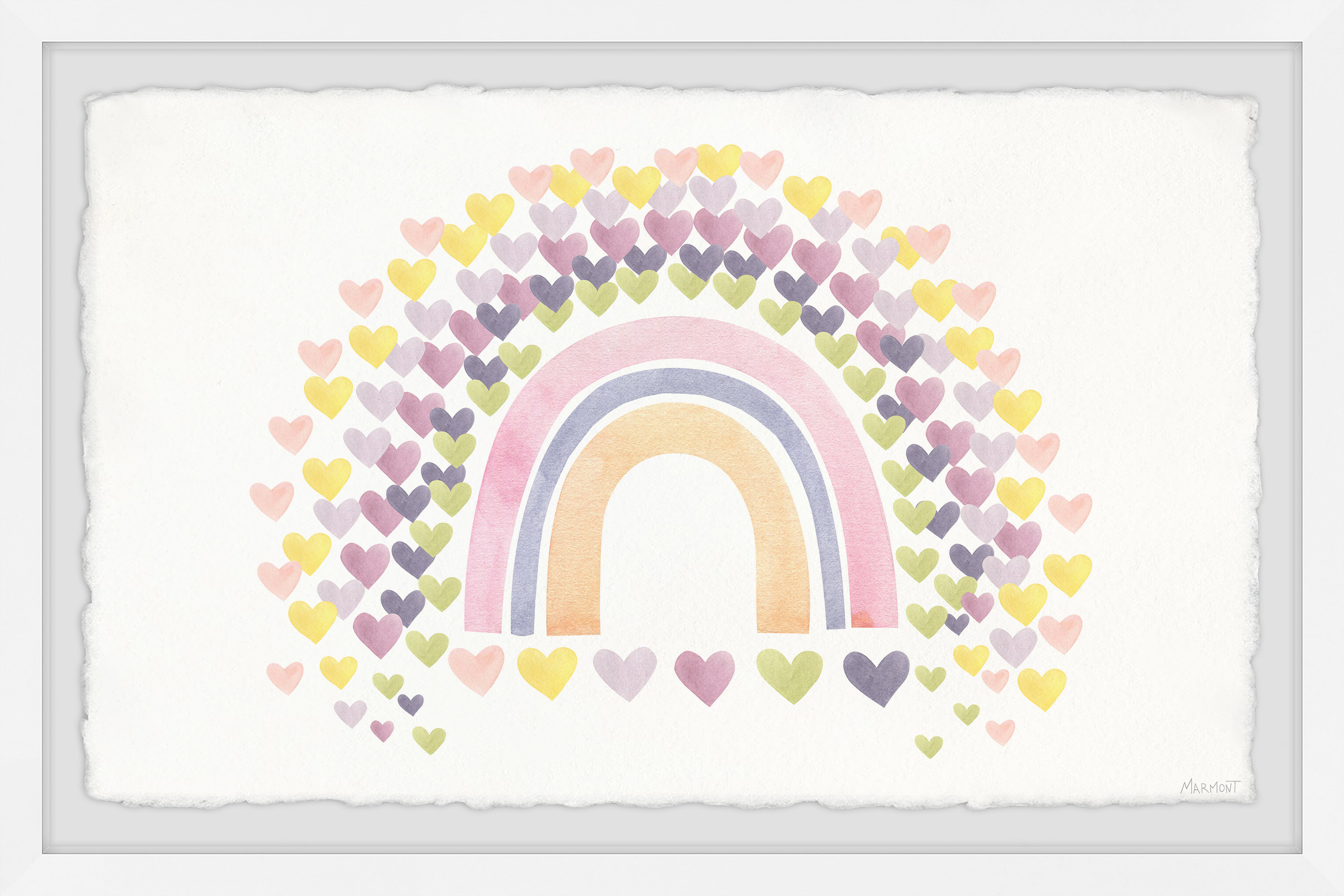 Isabelle & Max™ Geist Heart-Shaped Rainbow Framed Art | Wayfair