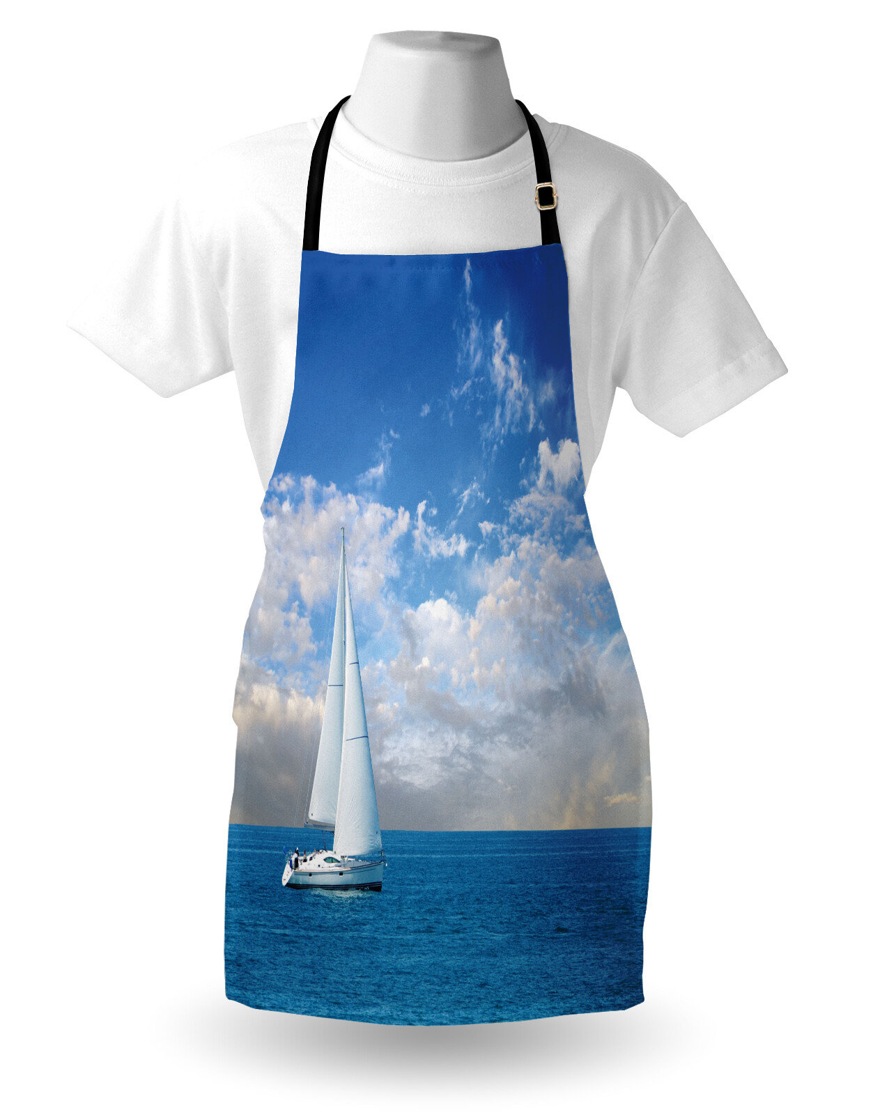 East Urban Home Ocean Apron Unisex, Modern Sail Boat on Sea, Adult Size ...