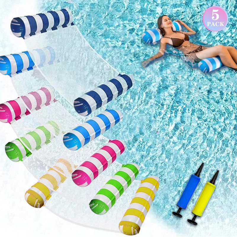 JASODI 5 Pack Upgrated XL Water Pool Floats, 4-in-1 (Hammock, Saddle ...