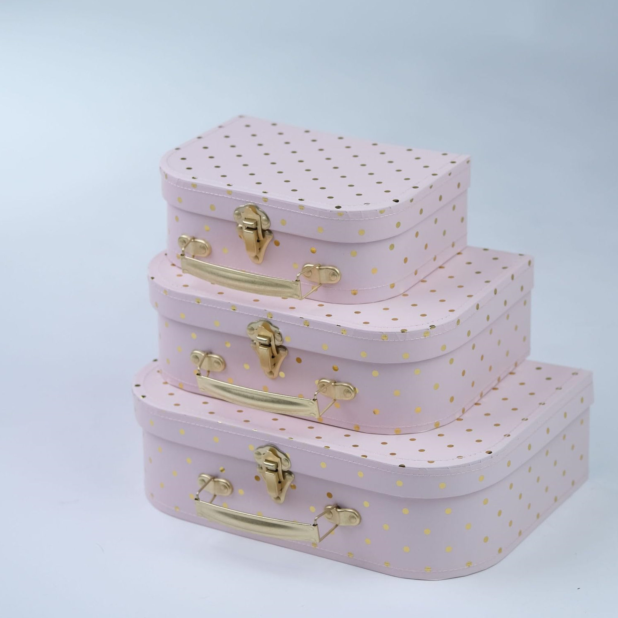 Rosdorf Park Set of 3 Paperboard Suitcases Decorative Storage Boxes ...