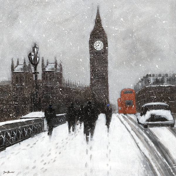 Ebern Designs Snow Men, Westminster Bridge by Scott Naismith - No Frame ...
