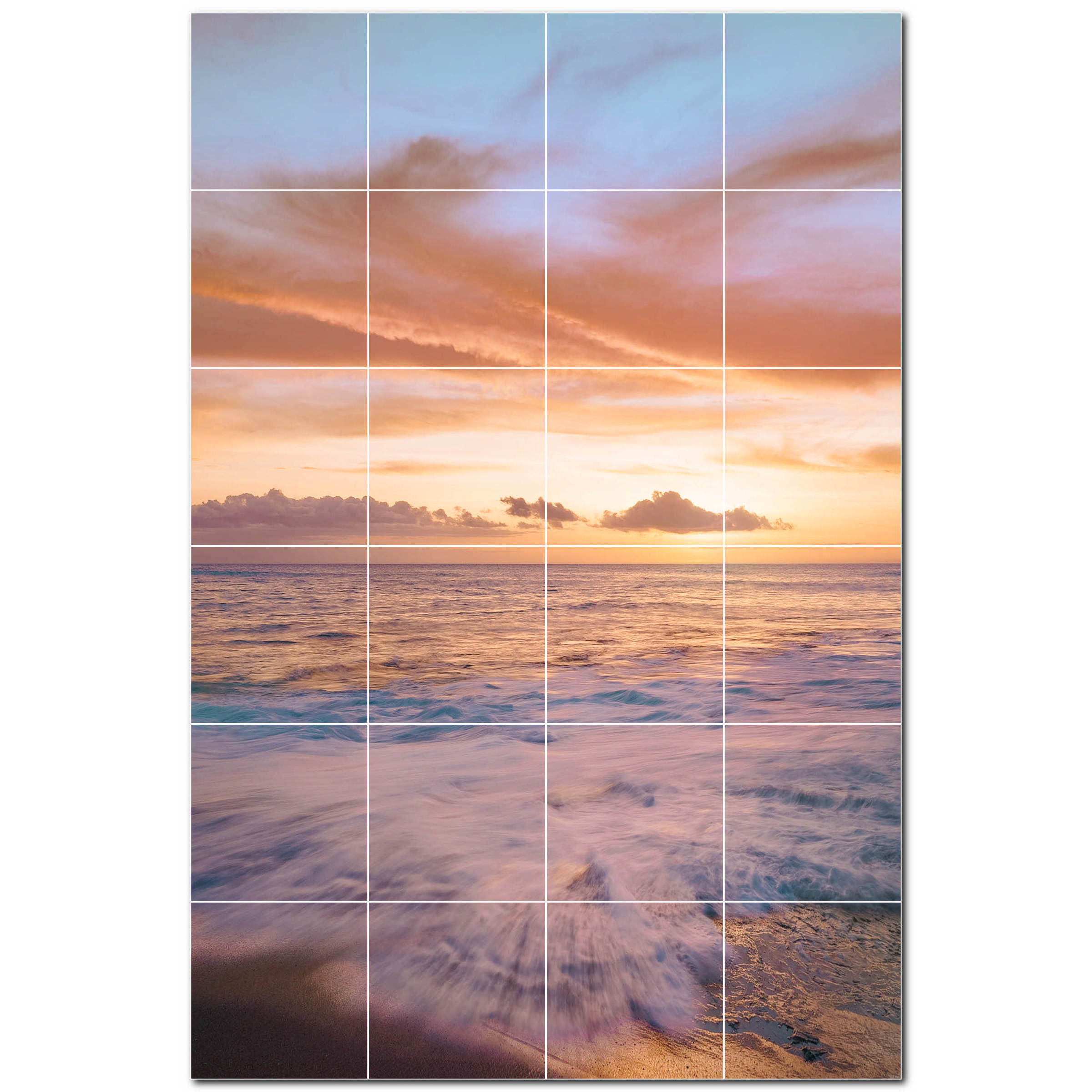 Picture-Tiles.com 48" x 72" Ceramic Sunset Photo Decorative Mural Tile ...