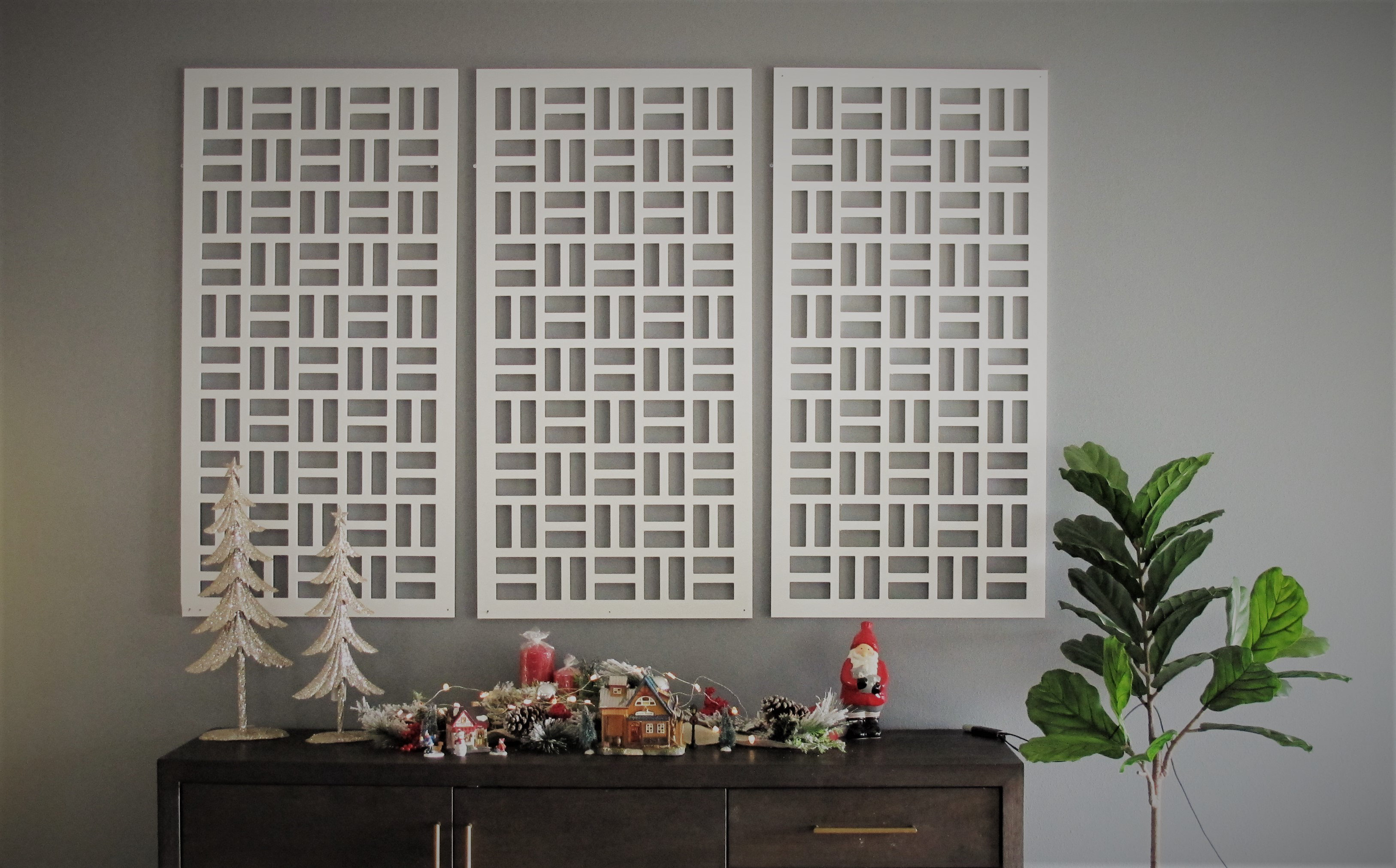 VIMA 4'' H x 2'' W White PVC Wall Decor & Privacy Screen Panel Included ...