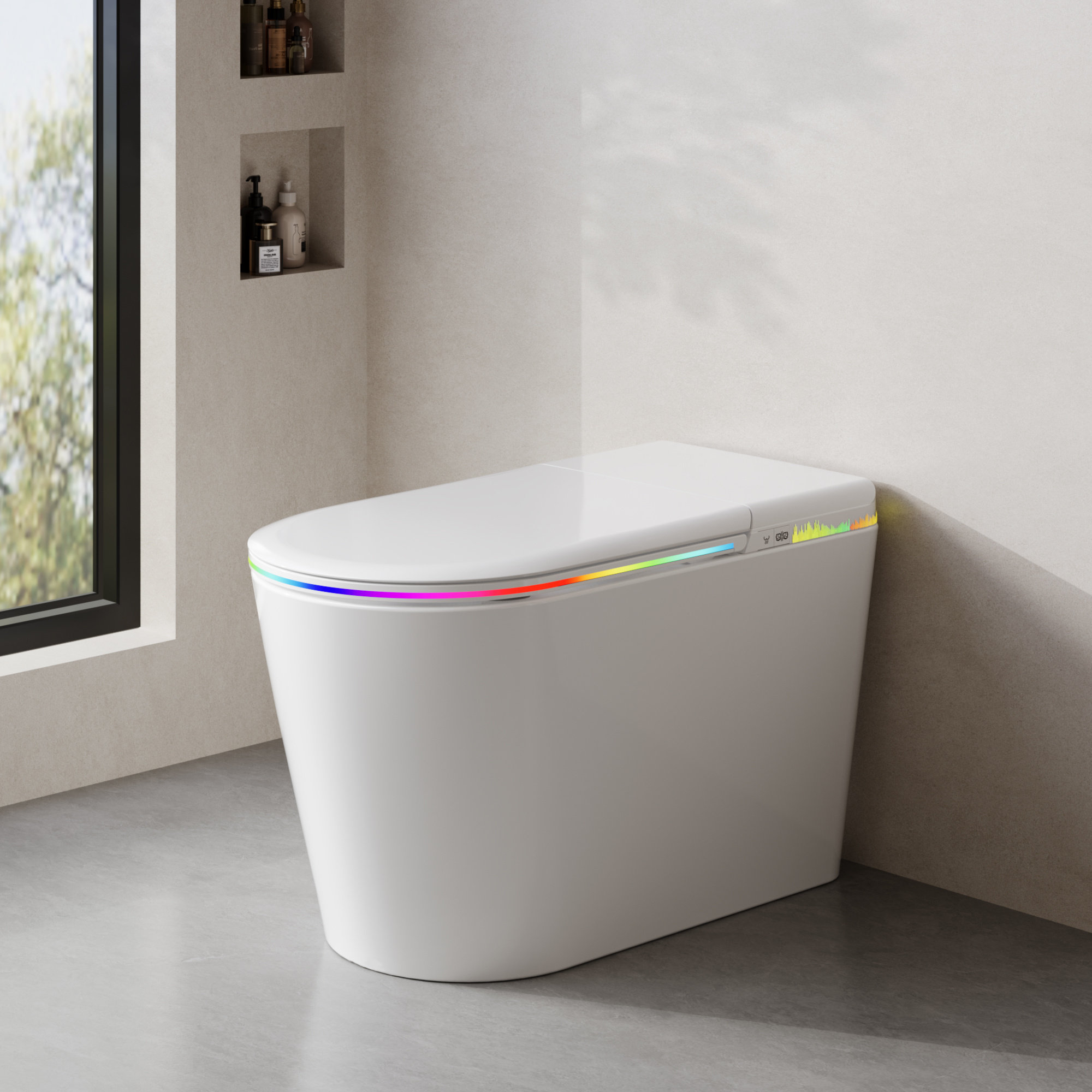 WEUP Smart Toilet With Radar Auto Open Lid, Foot Flush, Power-Off Flush ...